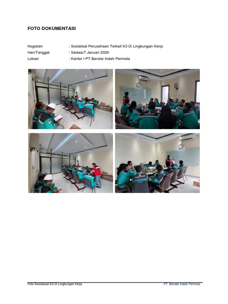 Foto Dokumentasi Sosialisai Kebijakan K3 | PDF | Karier & Perkembangan ...