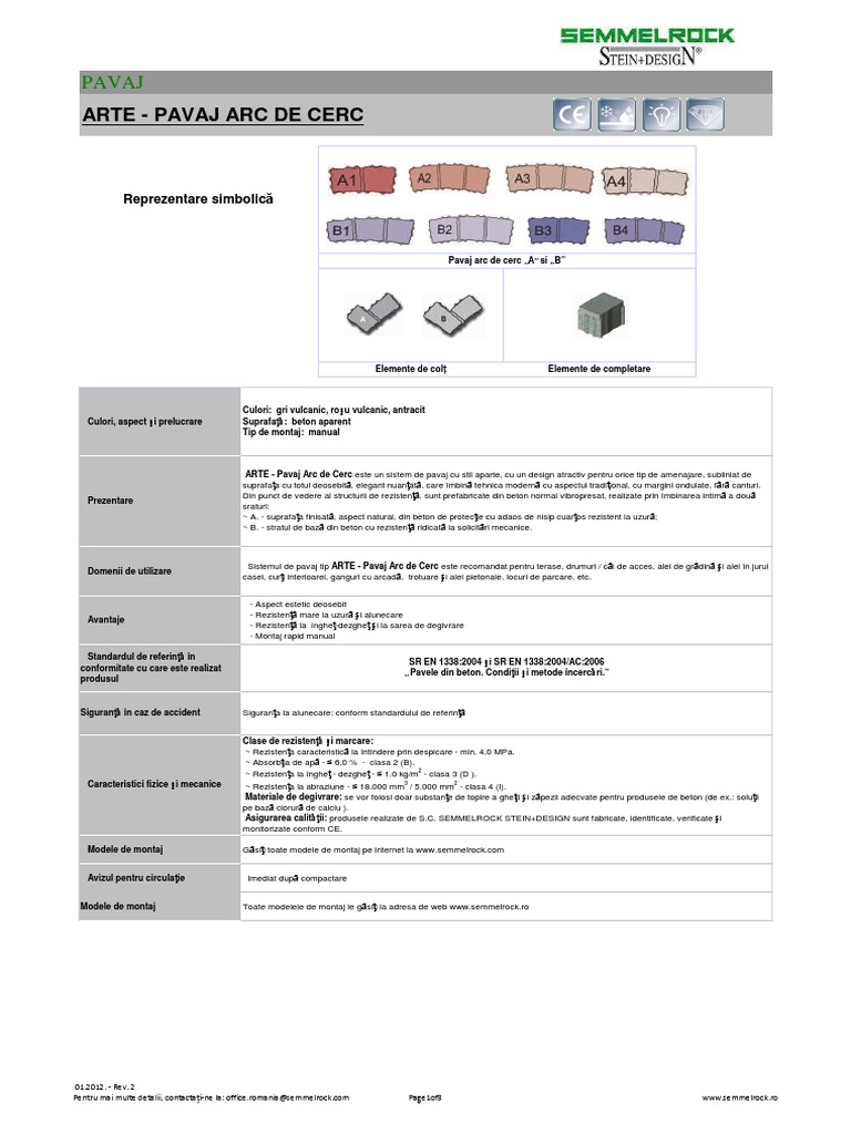 ARTE - Pavaj Arc de Cerc - Rev.2 | PDF