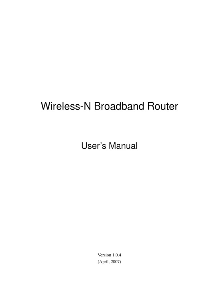 Wireless-N Broadband Router: User's Manual | PDF | Ip Address | Domain ...