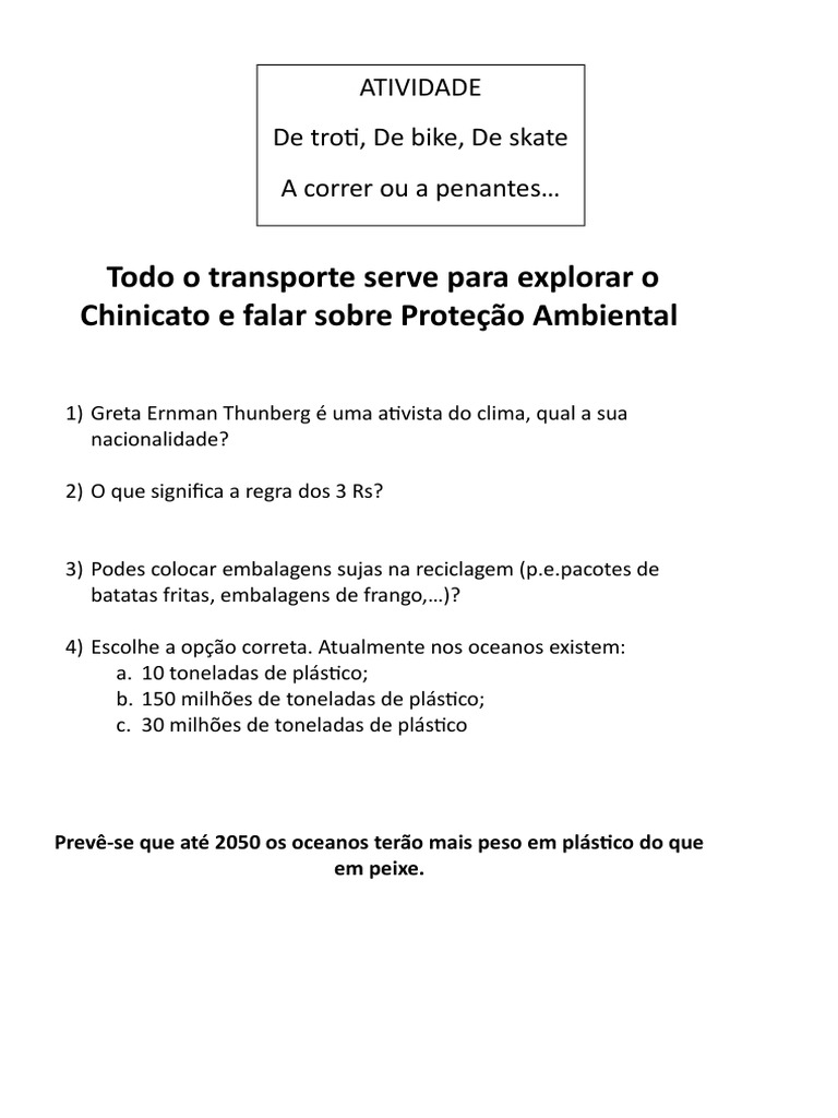 Atividade Peddy-Paper - 2019 | PDF