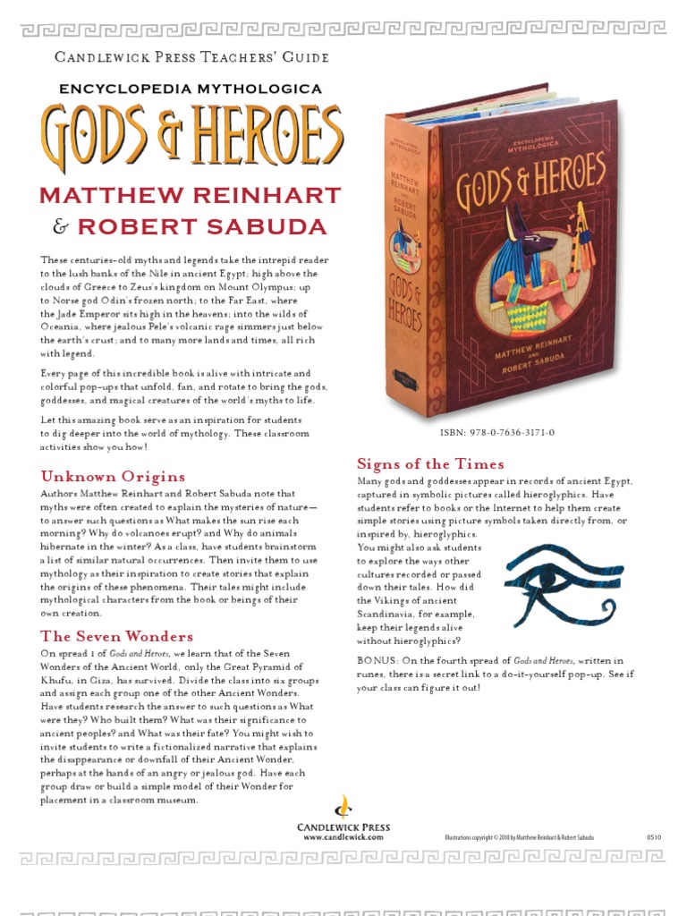 Encyclopedia Mythologica: Gods and Heroes Pop-Up Teachers' Guide | PDF ...