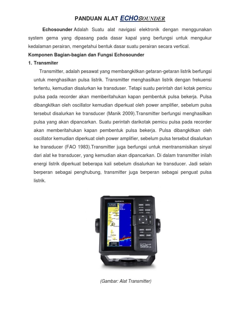 Panduan Alat Echosounder | PDF