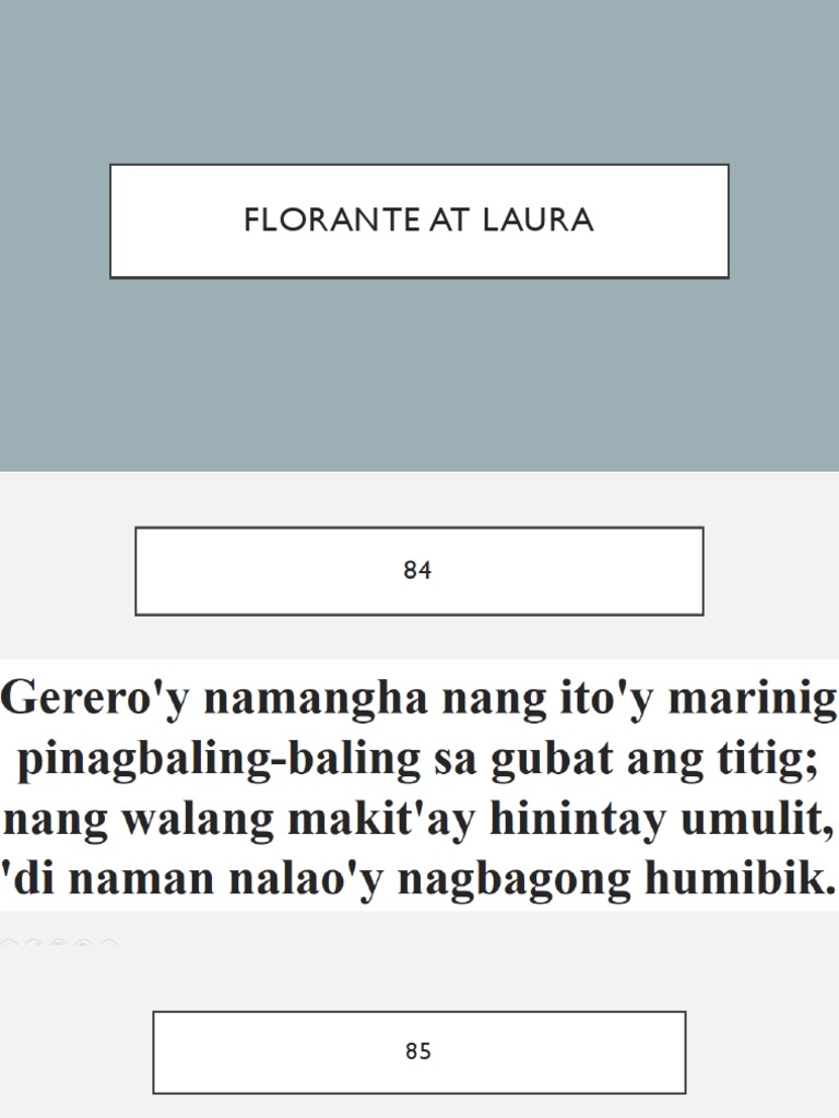 FLORANTE AT LAURA Saknong 84-104 | PDF FLORANTE AT LAURA Saknong 84-104 | PDF