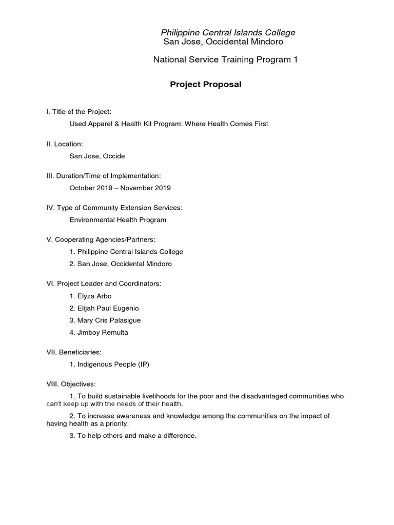 Project Proposal NSTP 1 | PDF