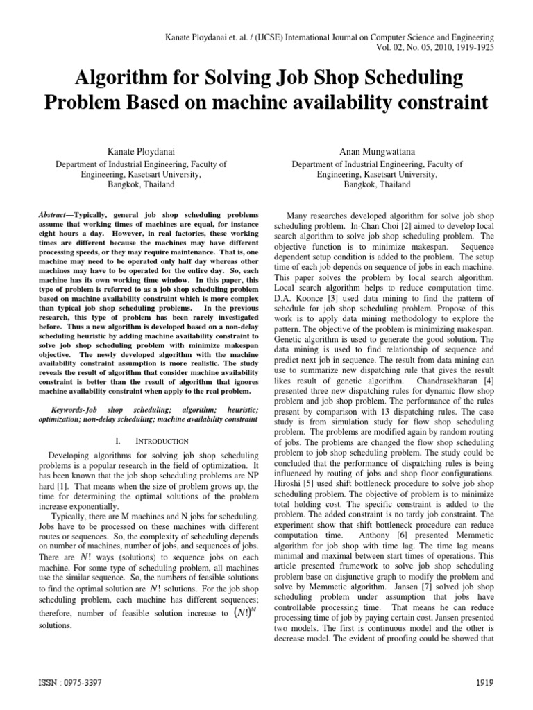 Machine Availability Constraint Pdf 