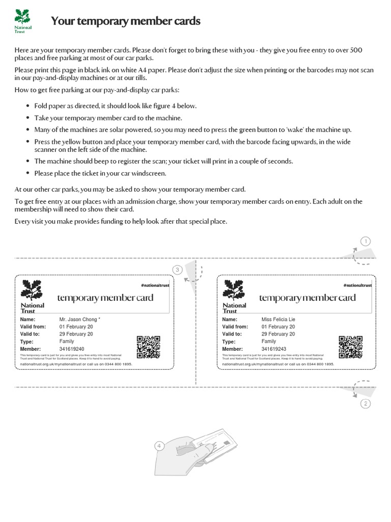 National Trust Temporary Member Card PDF | PDF