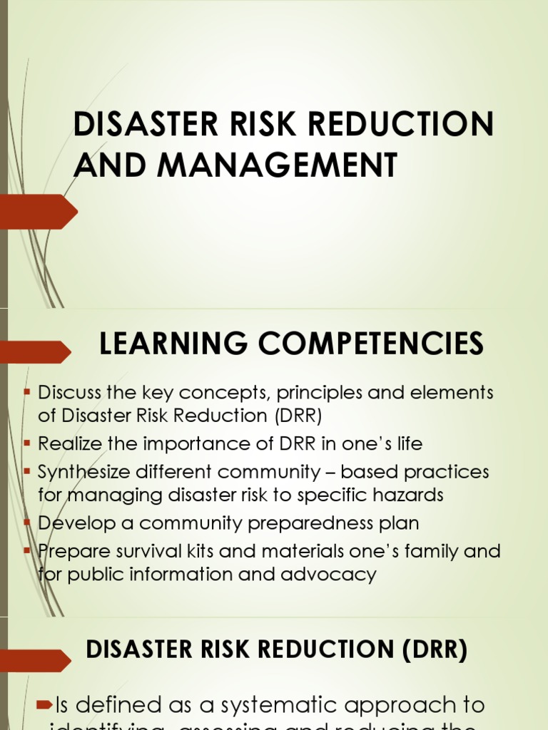 DRRR Module 9 DISASTER RISK REDUCTION AND MANAGEMENT | PDF