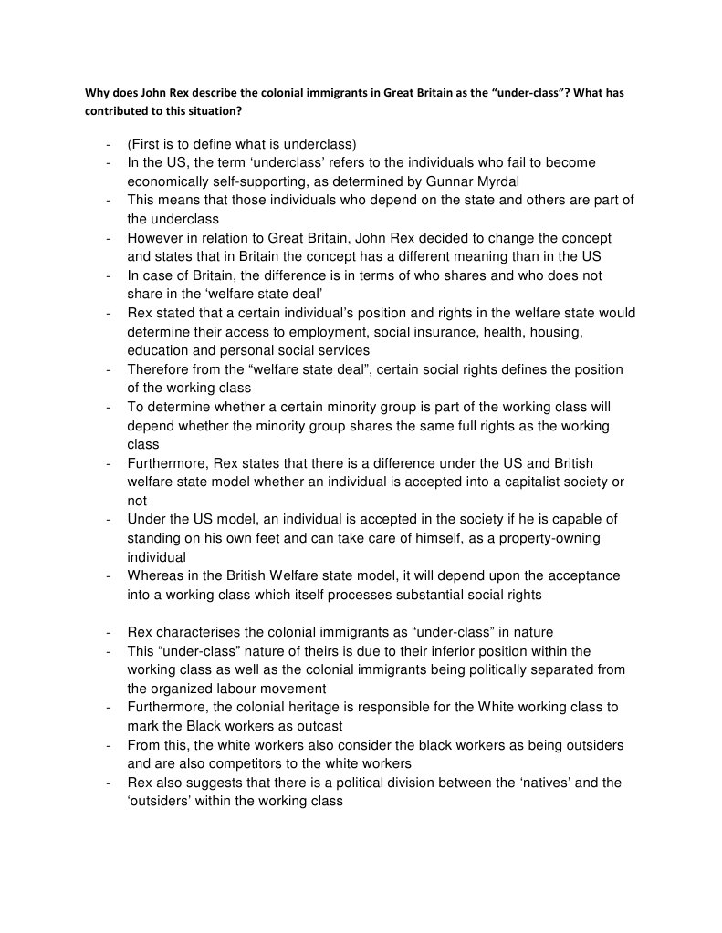 Defining the Colonial Immigrant Underclass in Great Britain: An ...