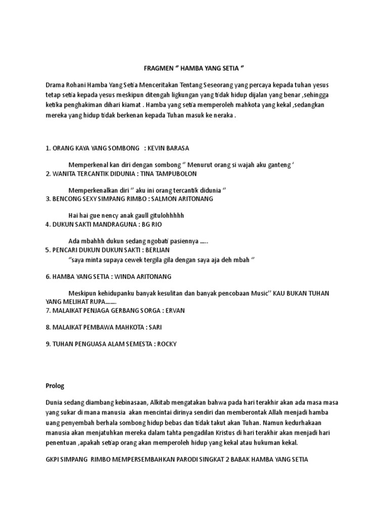 Fragmen Hamba Yang Setia - 1 | PDF