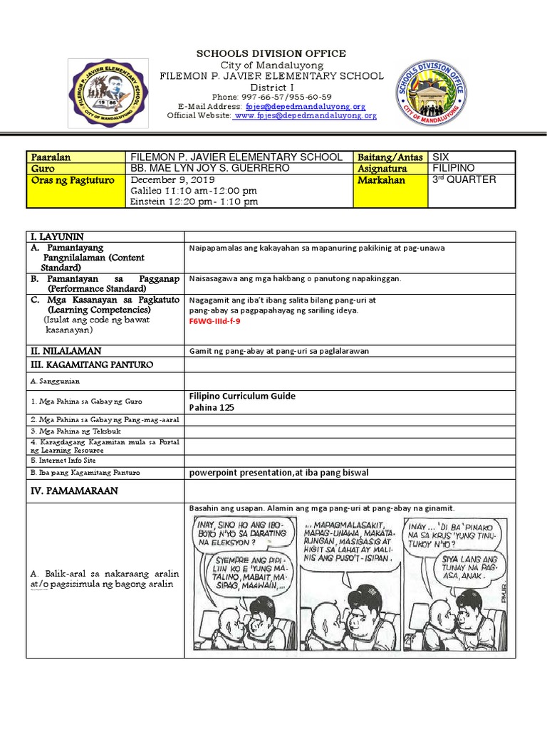 DLP Filipino 6 Dec 9 | PDF