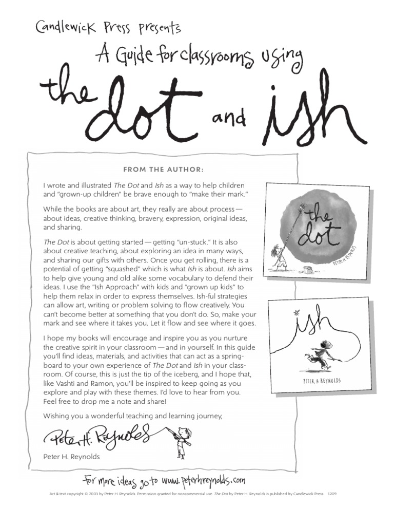 Classroom Guide: The Dot and Ish by Peter H. Reynolds | Poetry ...