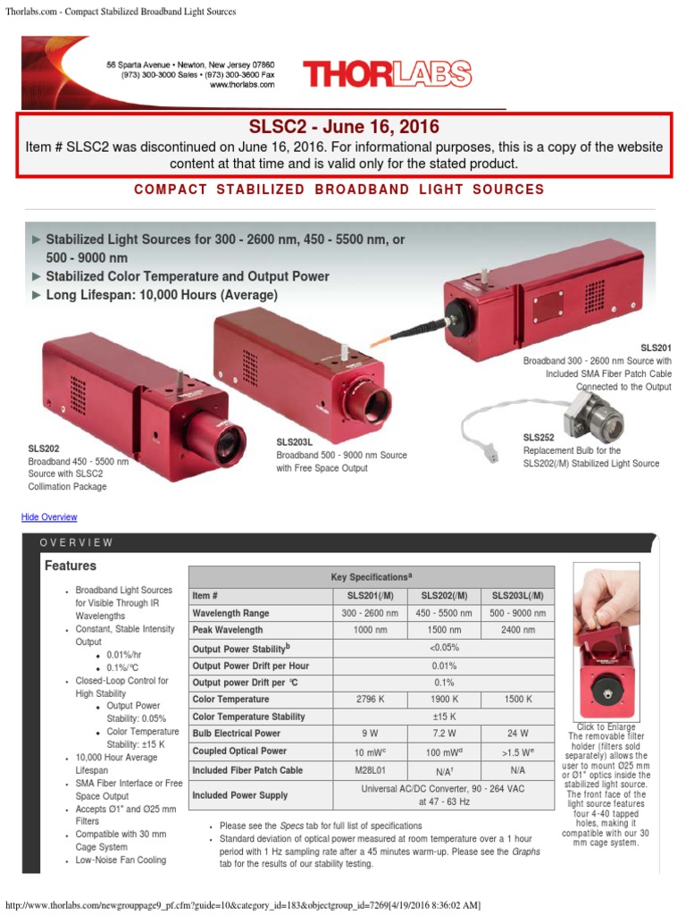 Thorlabs Laser | PDF