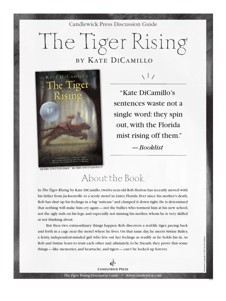 The Tiger Rising by Kate DiCamillo Discussion Guide | PDF