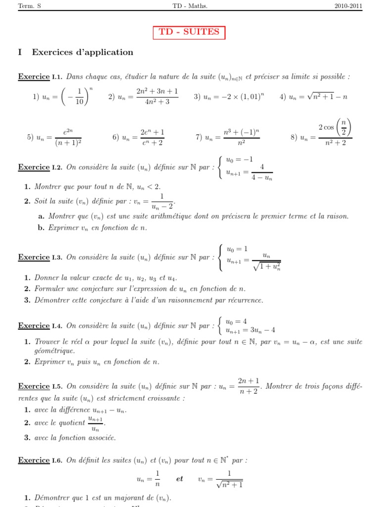Suites | PDF | Mathématiques discrètes | Analyses