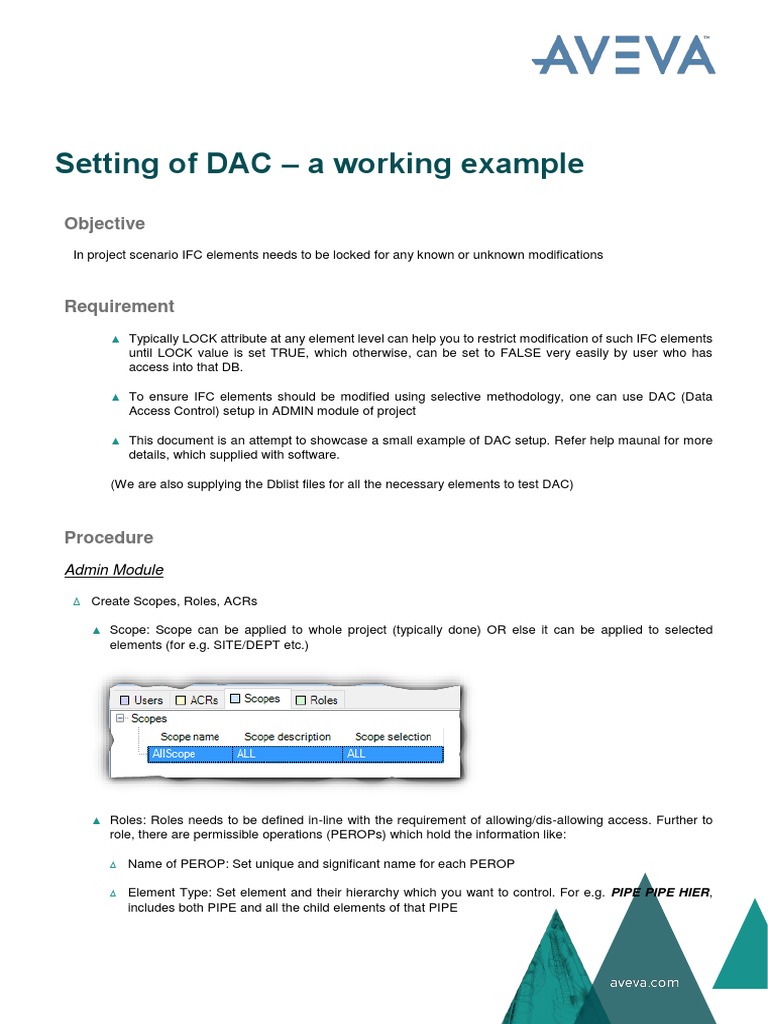 Aveva E3d Access Control | PDF