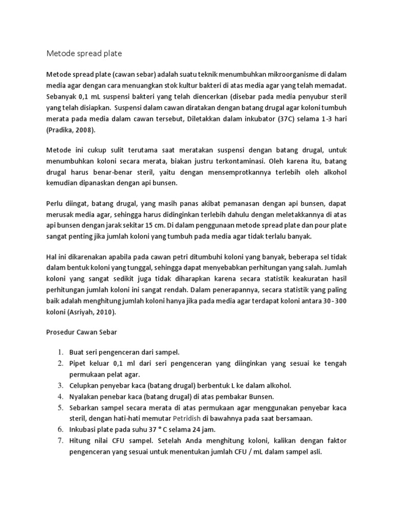Metode spread plate | PDF