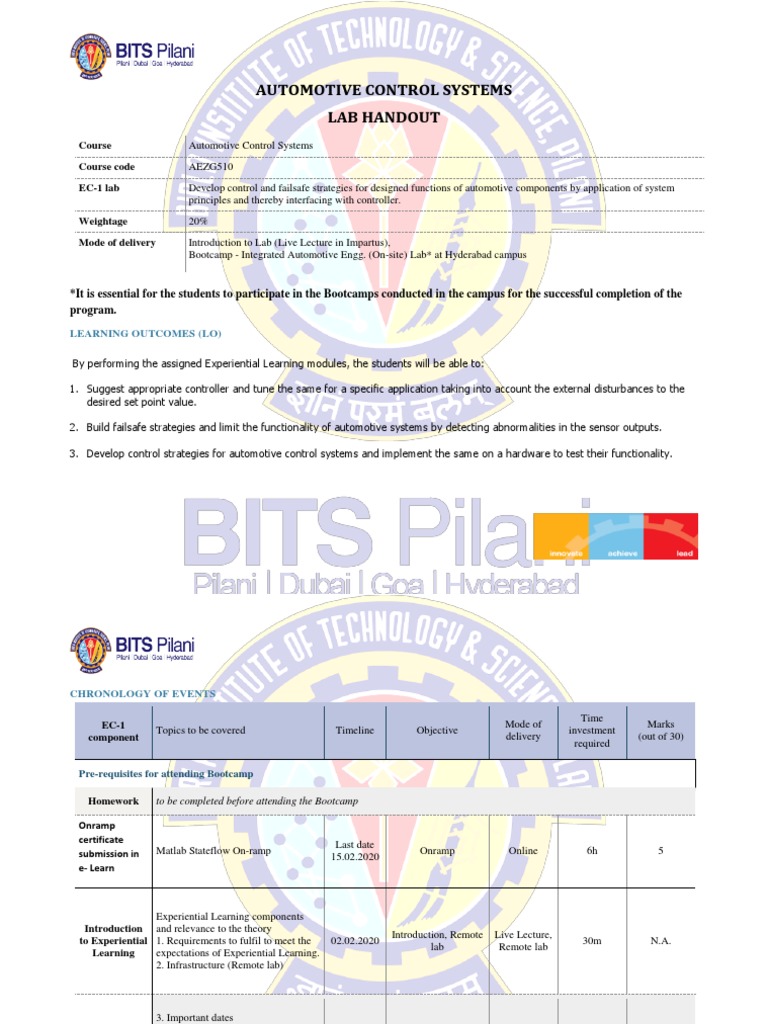 Lab Handout For Advanced Control Systems | PDF
