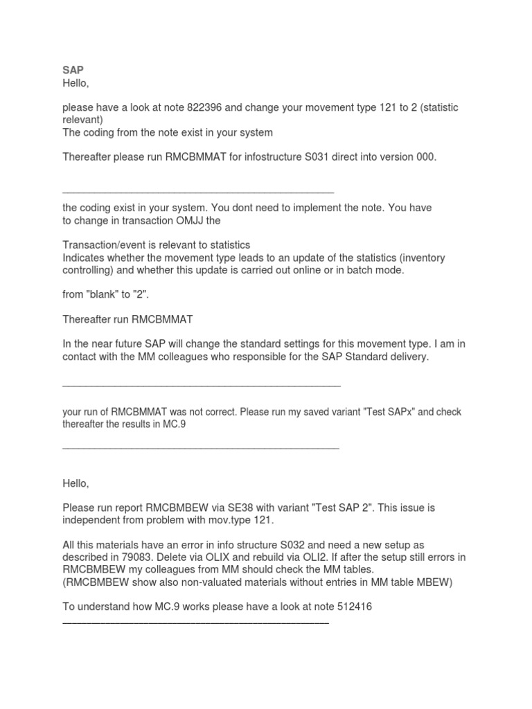 SAP MC.9 Setup and Reporting Instructions | PDF