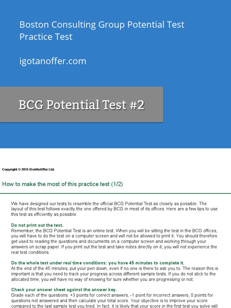 BCG Potential Test 2 PDF | PDF