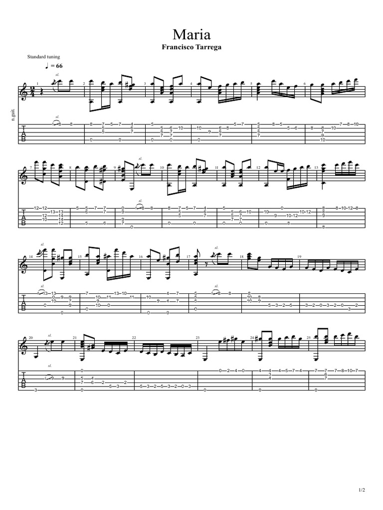 Francisco Tárrega - Maria Gavotte | PDF