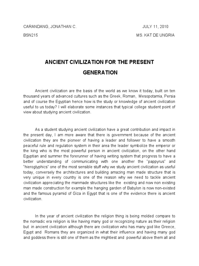 The Relevance of Studying Ancient Civilizations for Modern Students ...