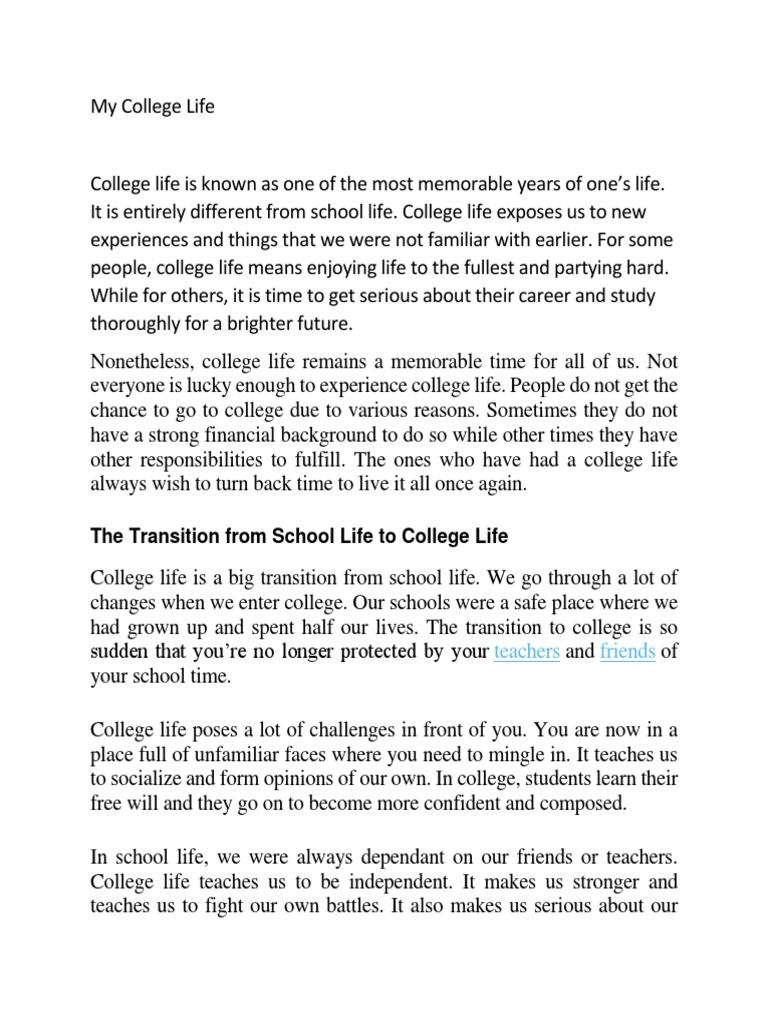 Memorable Experiences of College Life | PDF | Career & Growth | Wellness