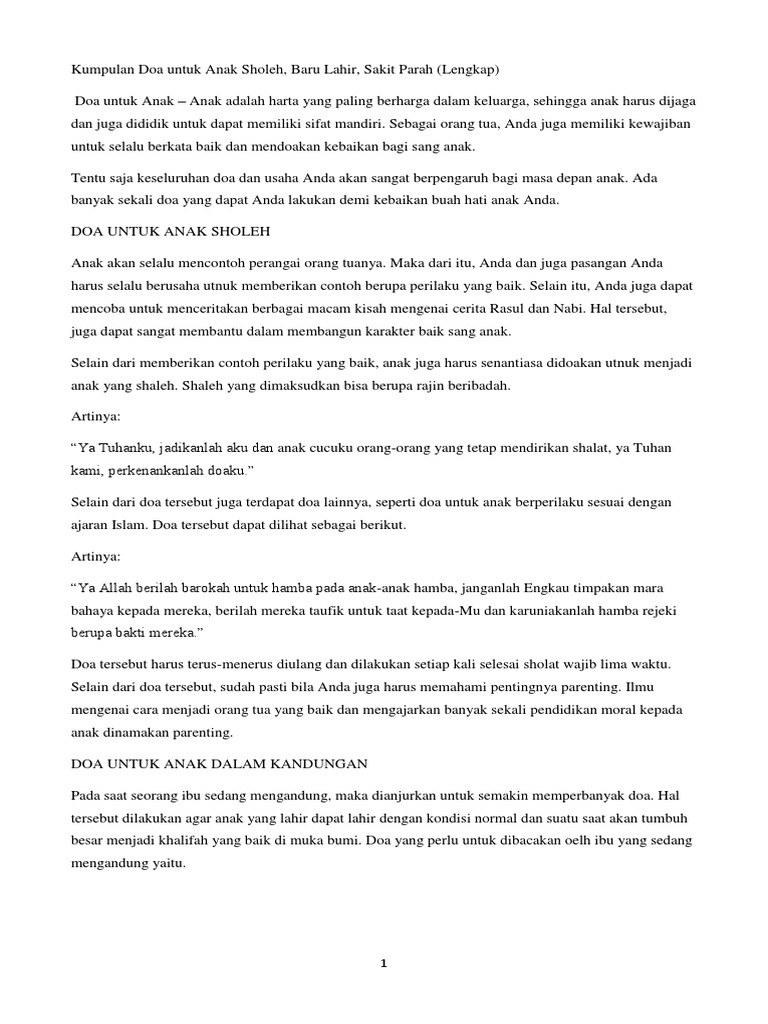 Doa Untuk Anak Pdf
