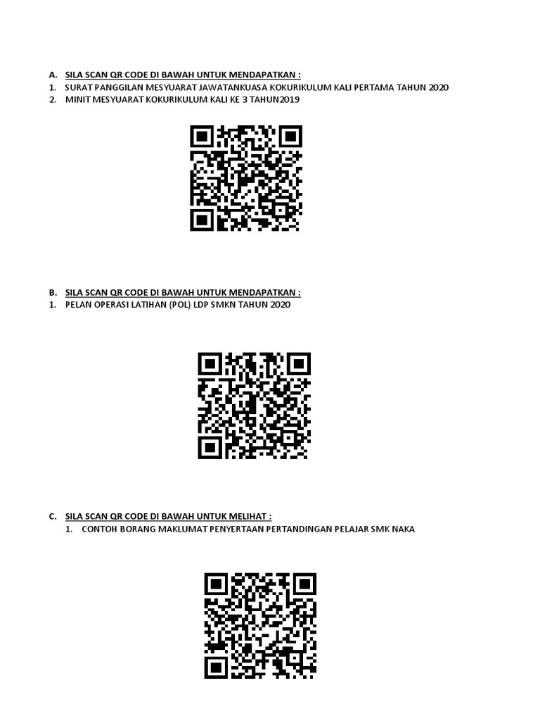 Sila Scan QR Code Di Bawah Untuk Mendapatkan | PDF