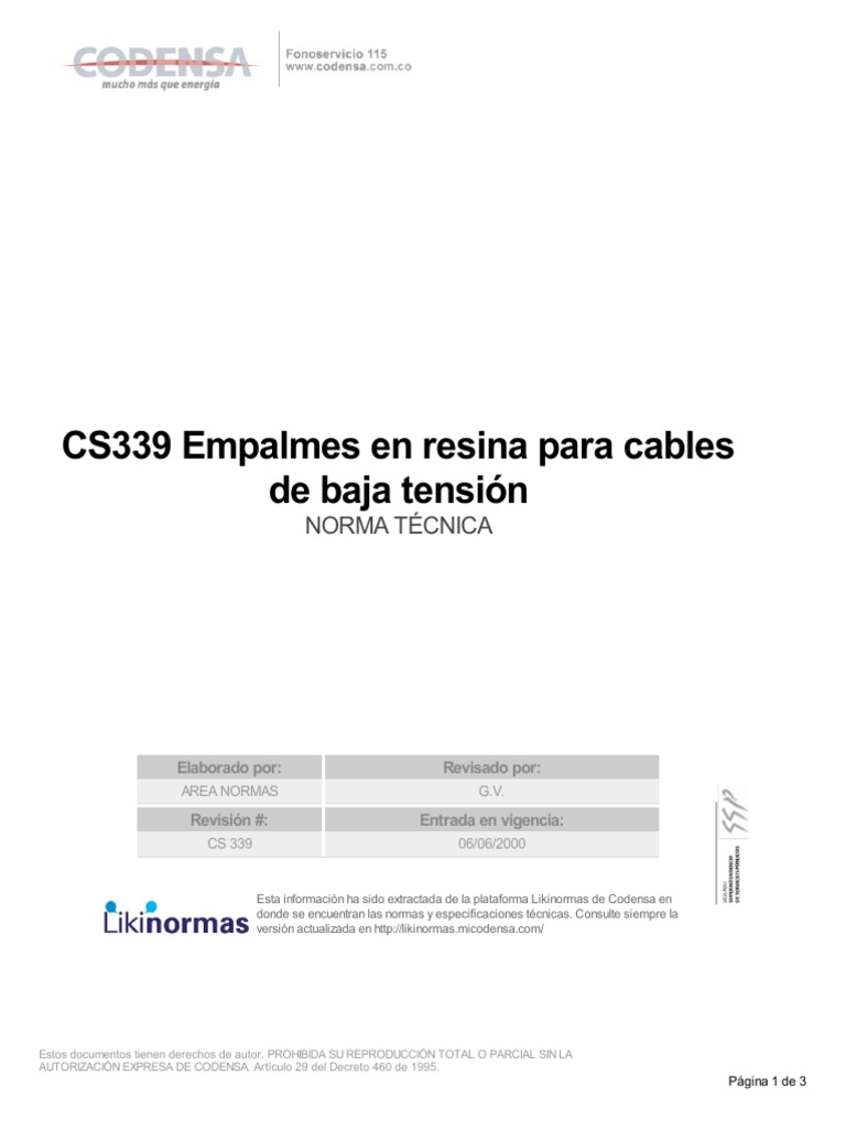 Empalmes en Resina CS 339 | PDF