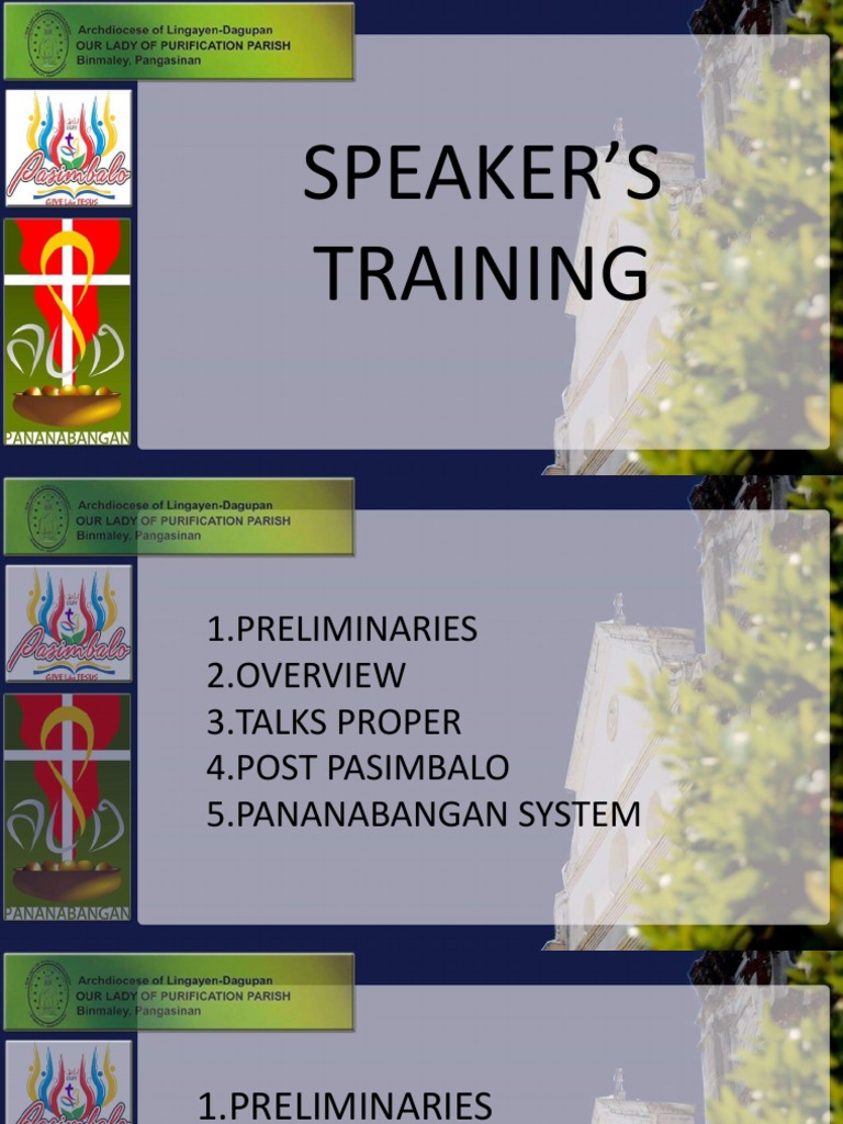 Speaker's Training | PDF