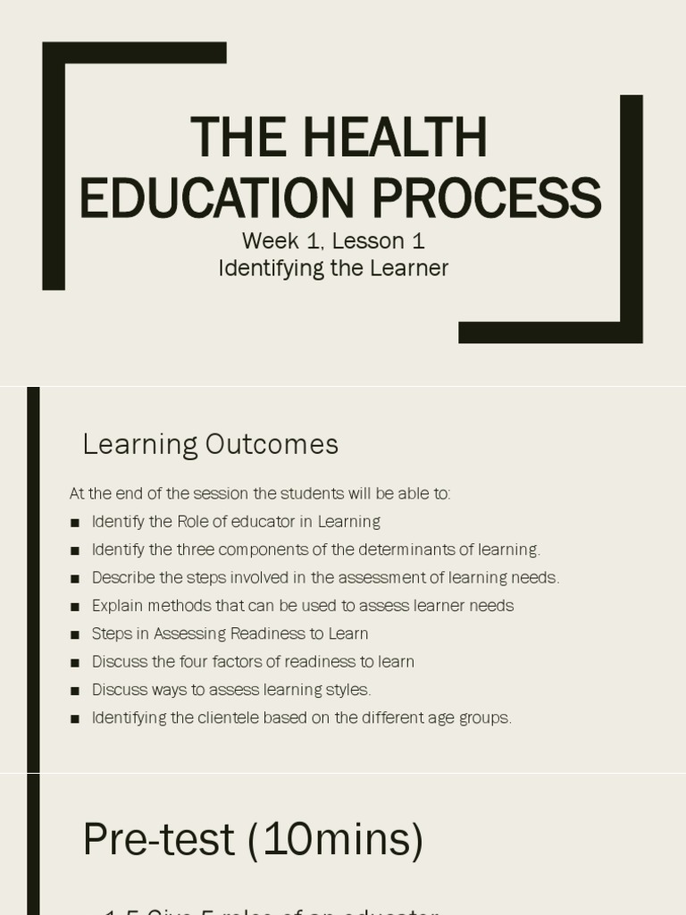 The Health Education Process Week 1 | PDF