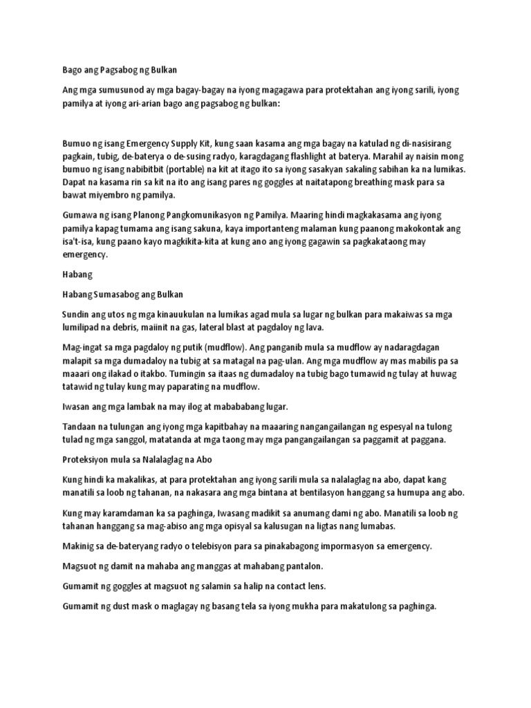 Bago Ang Pagsabog NG Bulkan | PDF