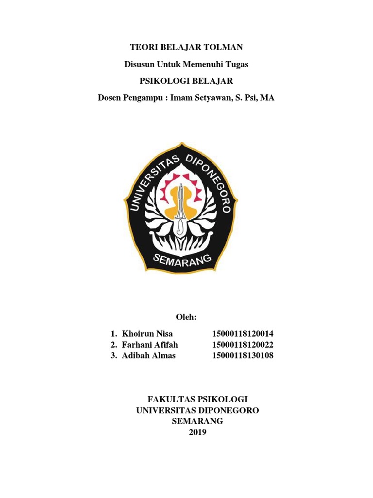 Makalah EDWARD CACHE TOLMAN | PDF | Pengembangan Diri