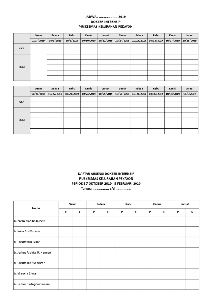 Administrasi Internship Pekayon | PDF