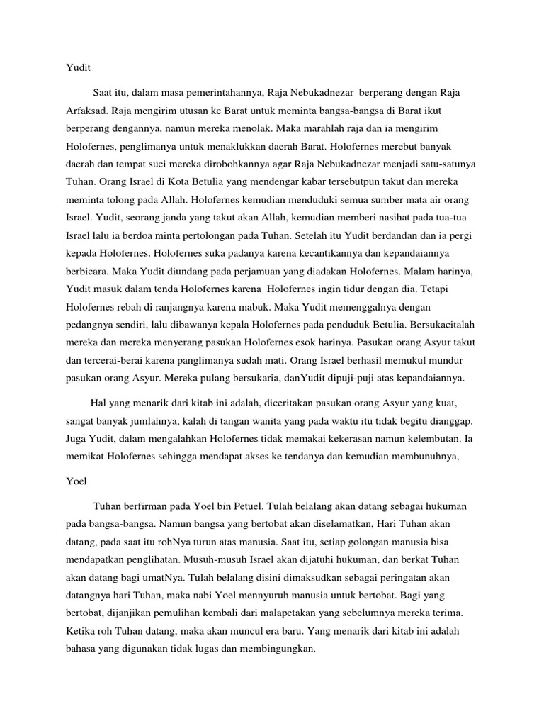Ringkasan Kitab Yoel Dan Yudit | PDF