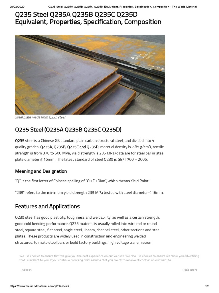 Q235 Steel Q235A Q235B Q235C Q235D Equivalent, Properties ...