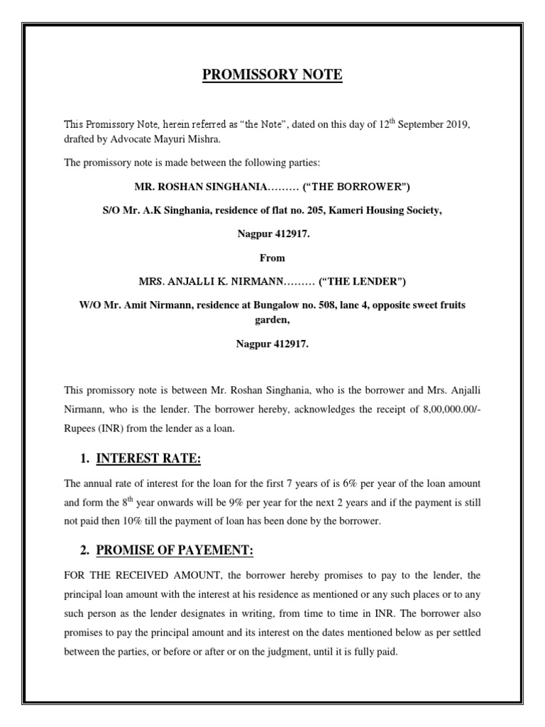 Promissory Note | PDF