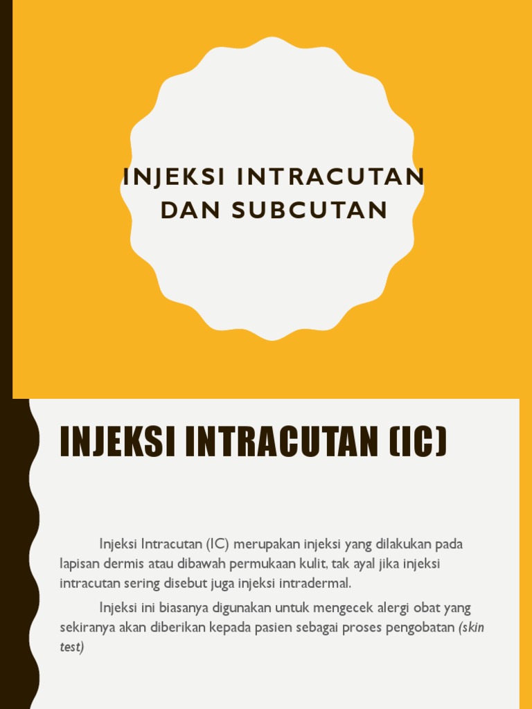 Injeksi Ic Dan SC | PDF