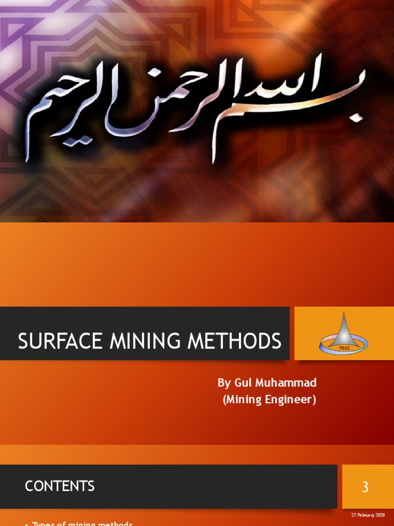 Surface Mining Methods | PDF | Science & Mathematics