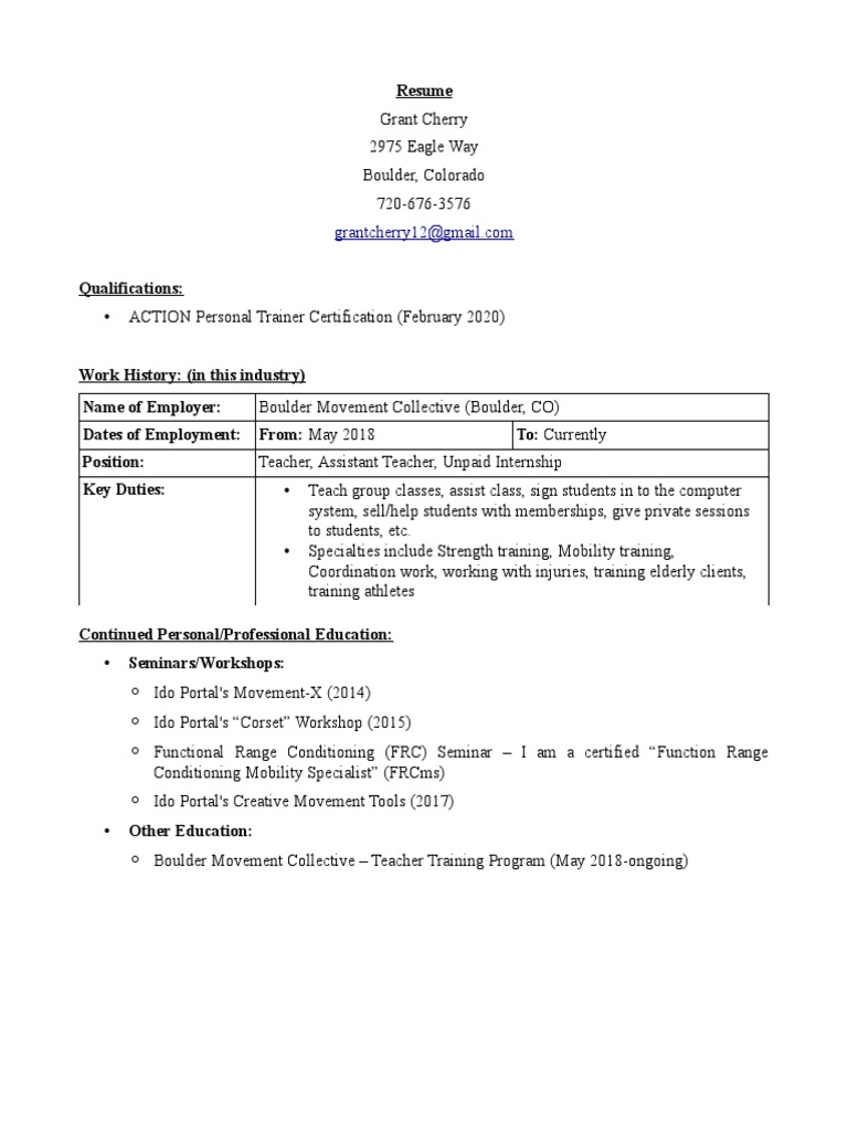 CPT Resume PDF | PDF