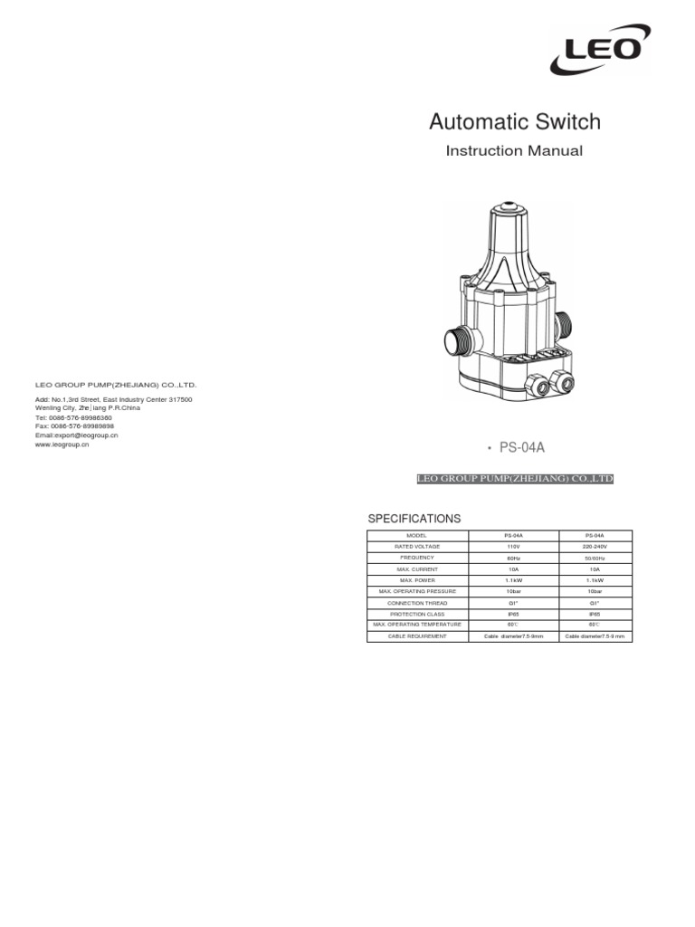 Ps 04a Instruction Manual | PDF