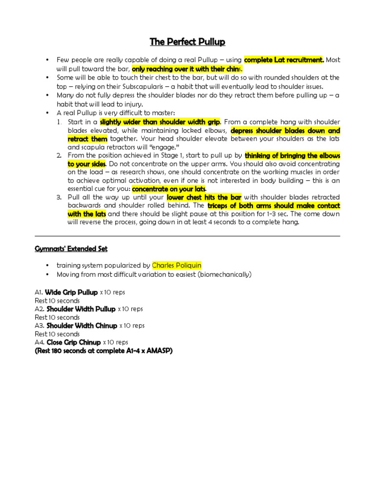 Perfect Pullup | PDF