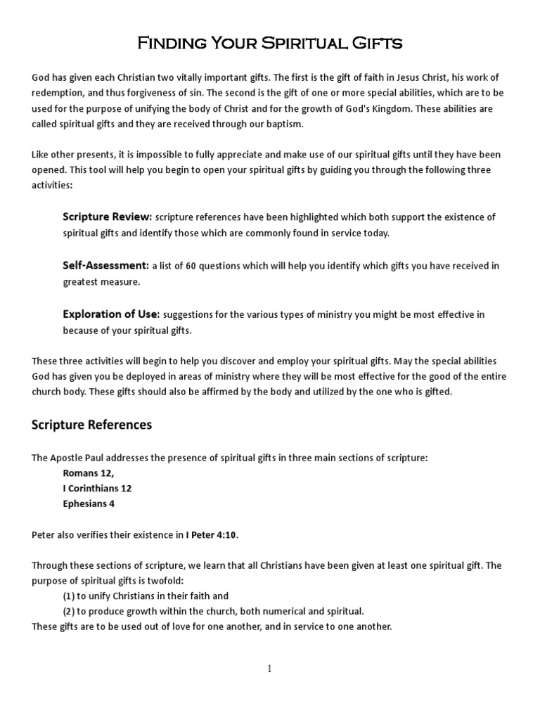 Finding Your Spiritual Gifts | PDF