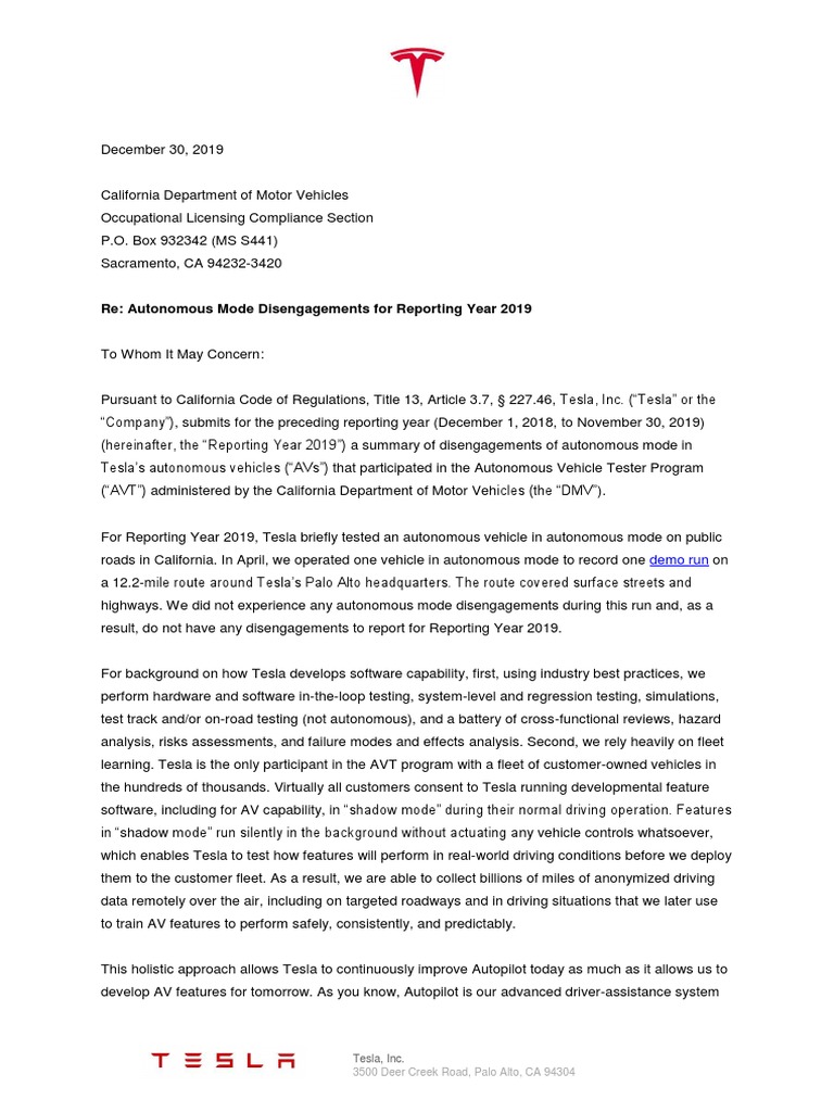 Tesla Cover Letter | PDF