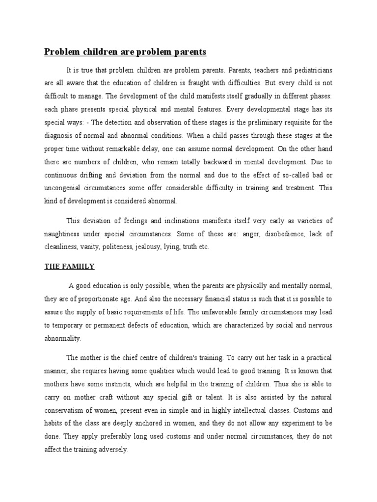 Problem Children Are Problem Parents | PDF | Anxiety | Anger