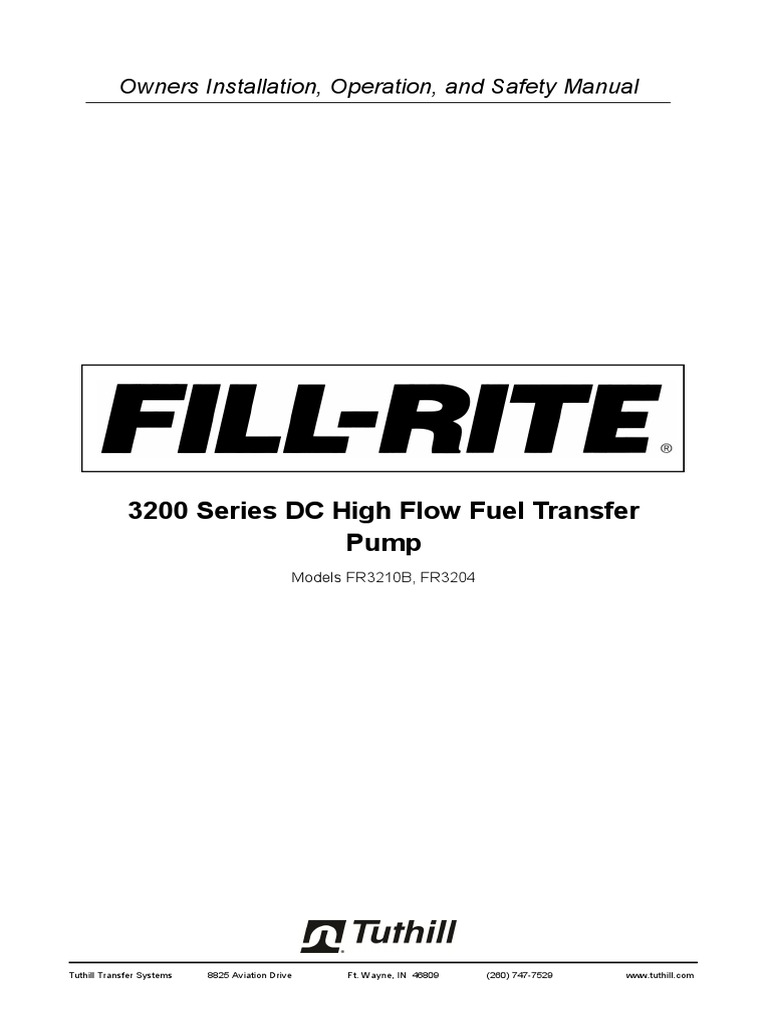 FILL RITE Fuel-Pump-Manual | PDF | Pump | Valve