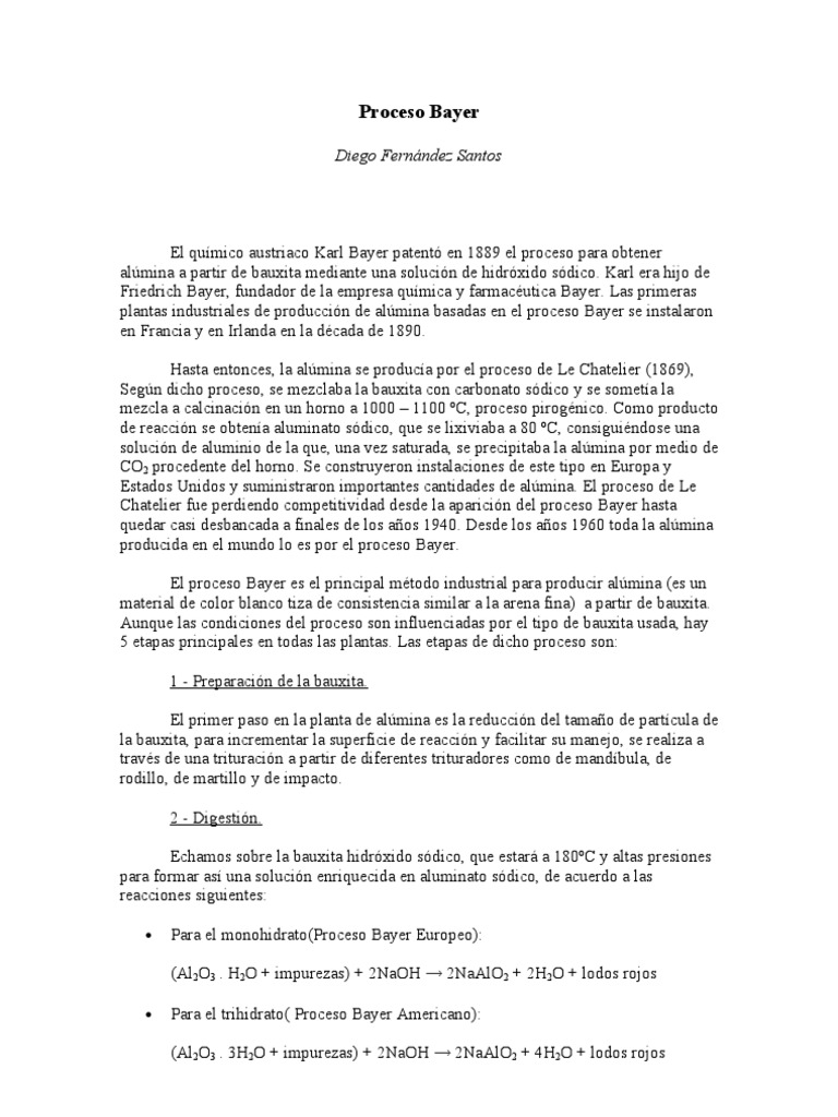 Proceso Bayer | PDF | Química | Materiales