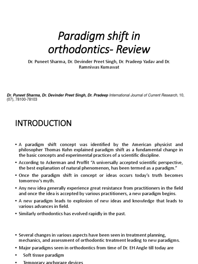 Soft Tissue Paradigm Shift in Orthodontics | PDF | Orthodontics | Paradigm