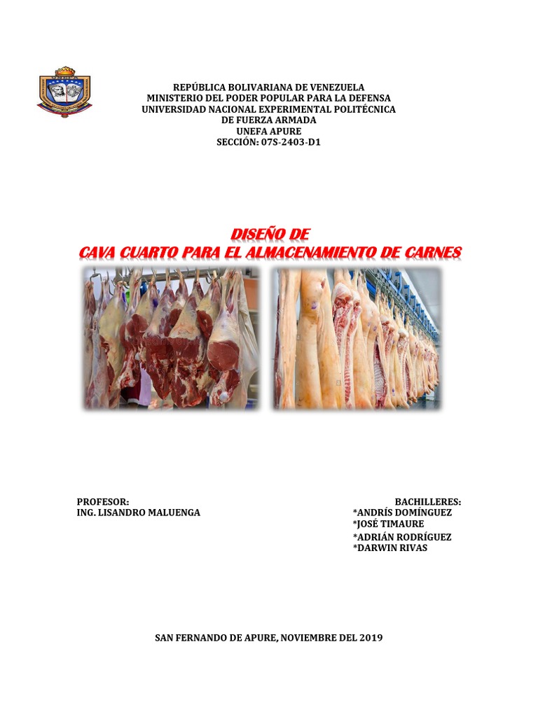Diseño de Cava Cuarto para Carnes | PDF | Carne | Aislamiento térmico