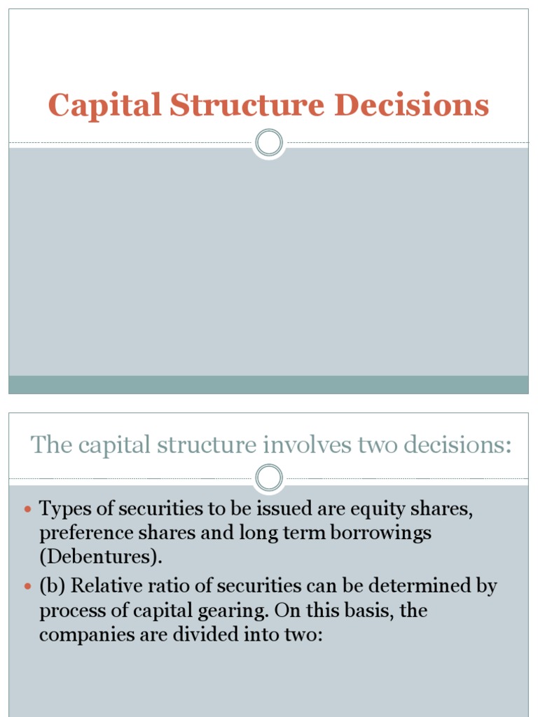 Capital Structure Decisions | PDF
